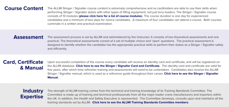 ALLMI Slinger Signaller Training | Hydraulic Crane Services Ltd